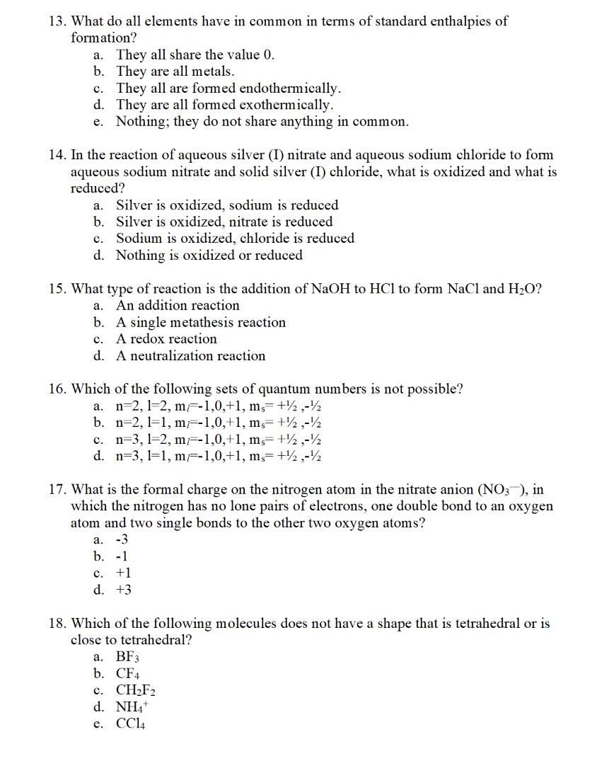 Solved What do all elements have in common in terms of | Chegg.com