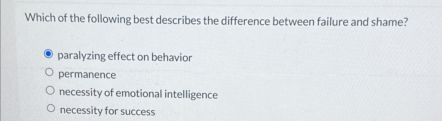 Solved Which of the following best describes the difference | Chegg.com