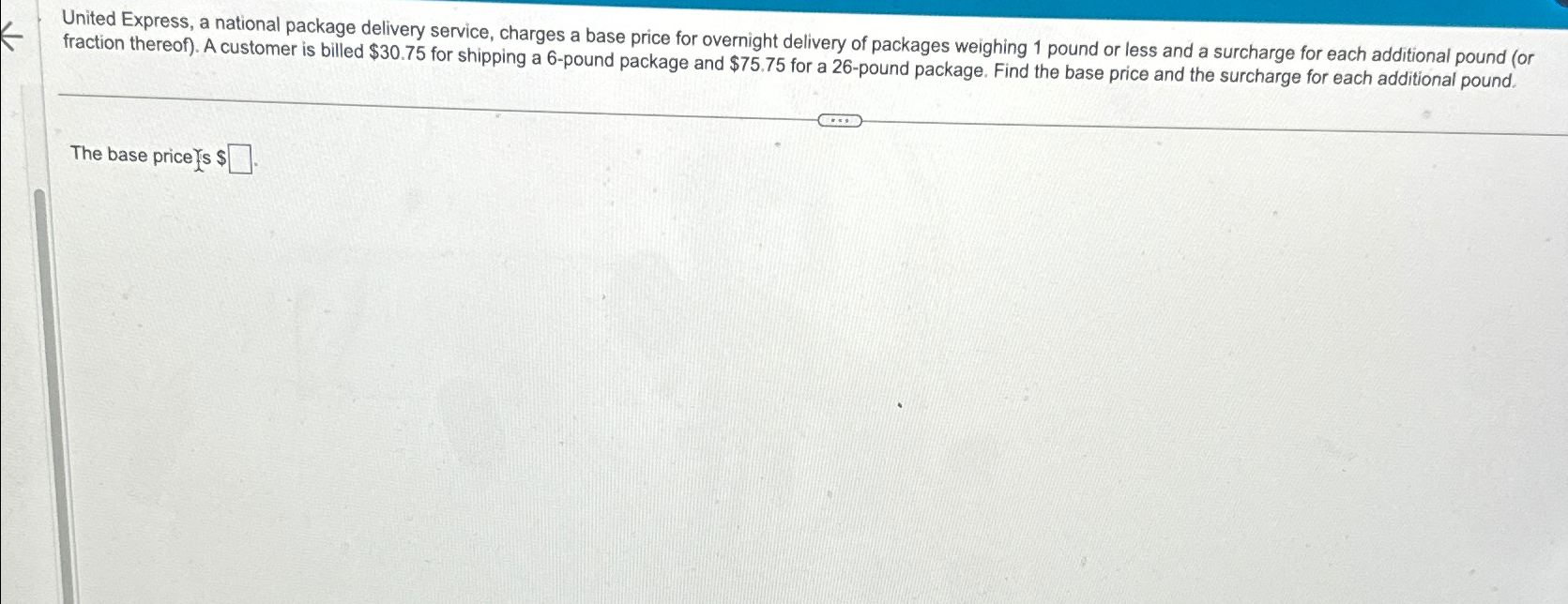 Solved United Express, a national package delivery service, | Chegg.com