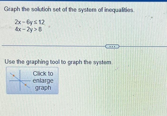 Solved Graph the solution set of the system of inequalities. | Chegg.com