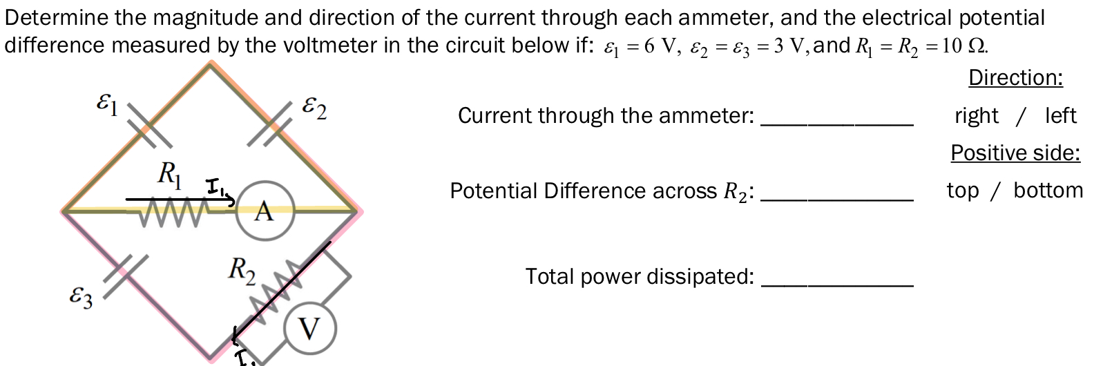 Solved Determine the magnitude and direction of the current | Chegg.com
