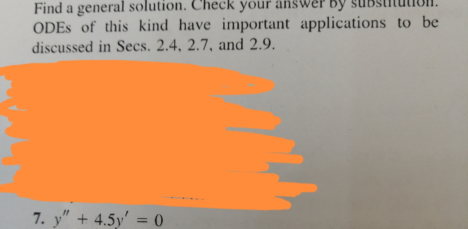Solved Find a general solution. Check your answer ODEs of | Chegg.com