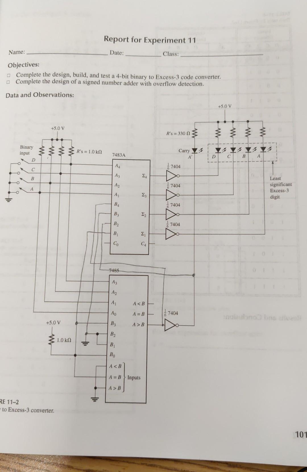 Solved Report for Experiment 11 Name: Date: Class: | Chegg.com