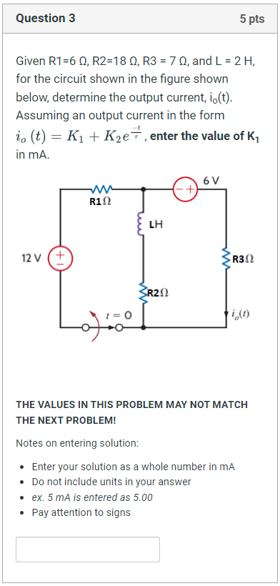 Solved Question 3Given R1=6Ω,R2=18Ω,R3=7Ω, ﻿and L=2H,for the | Chegg.com