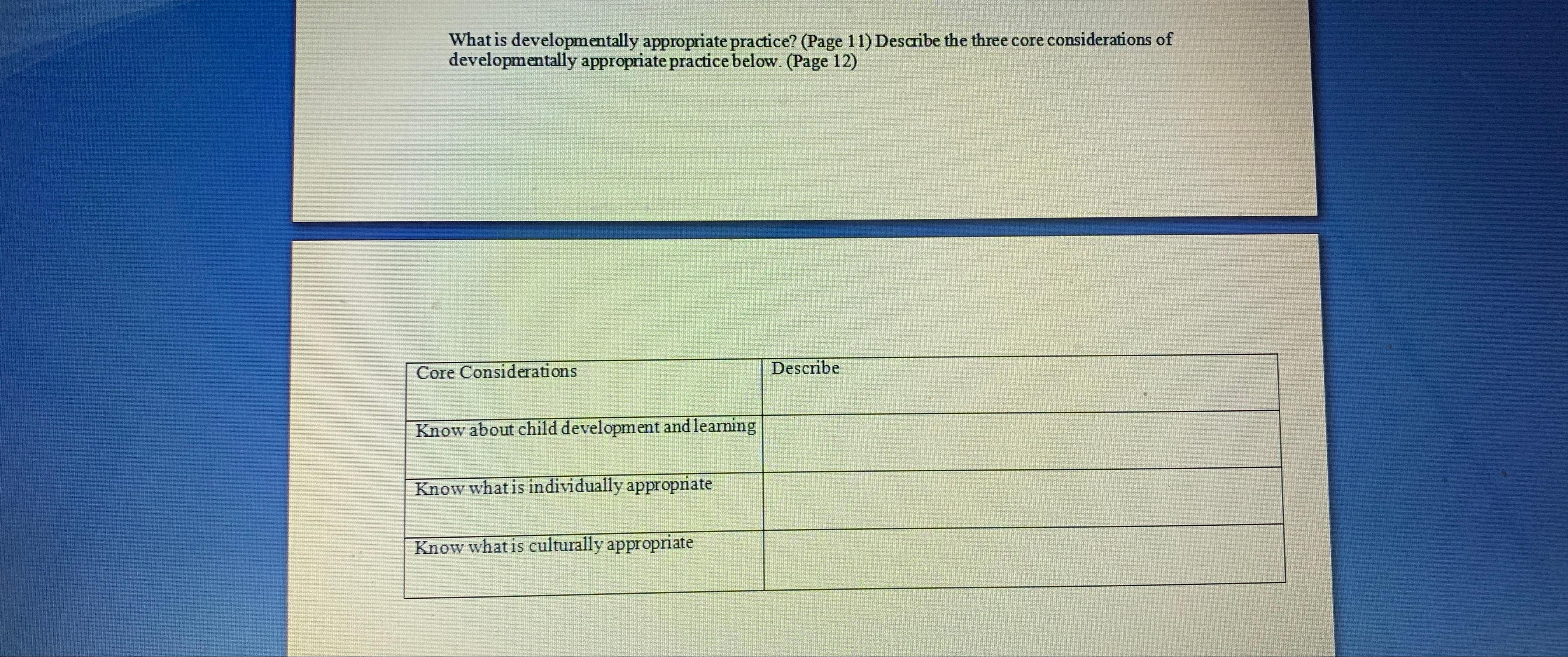 Solved What is developmentally appropriate practice? (Page | Chegg.com