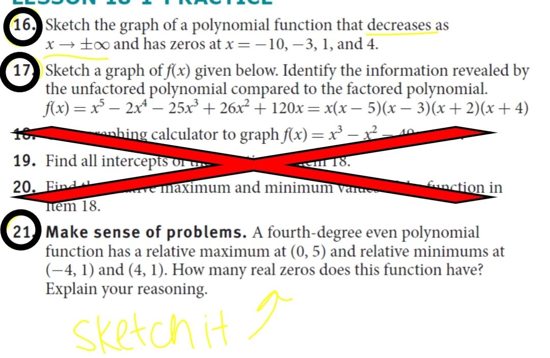 Solved (16.) ﻿Sketch the graph of a polynomial function that | Chegg.com