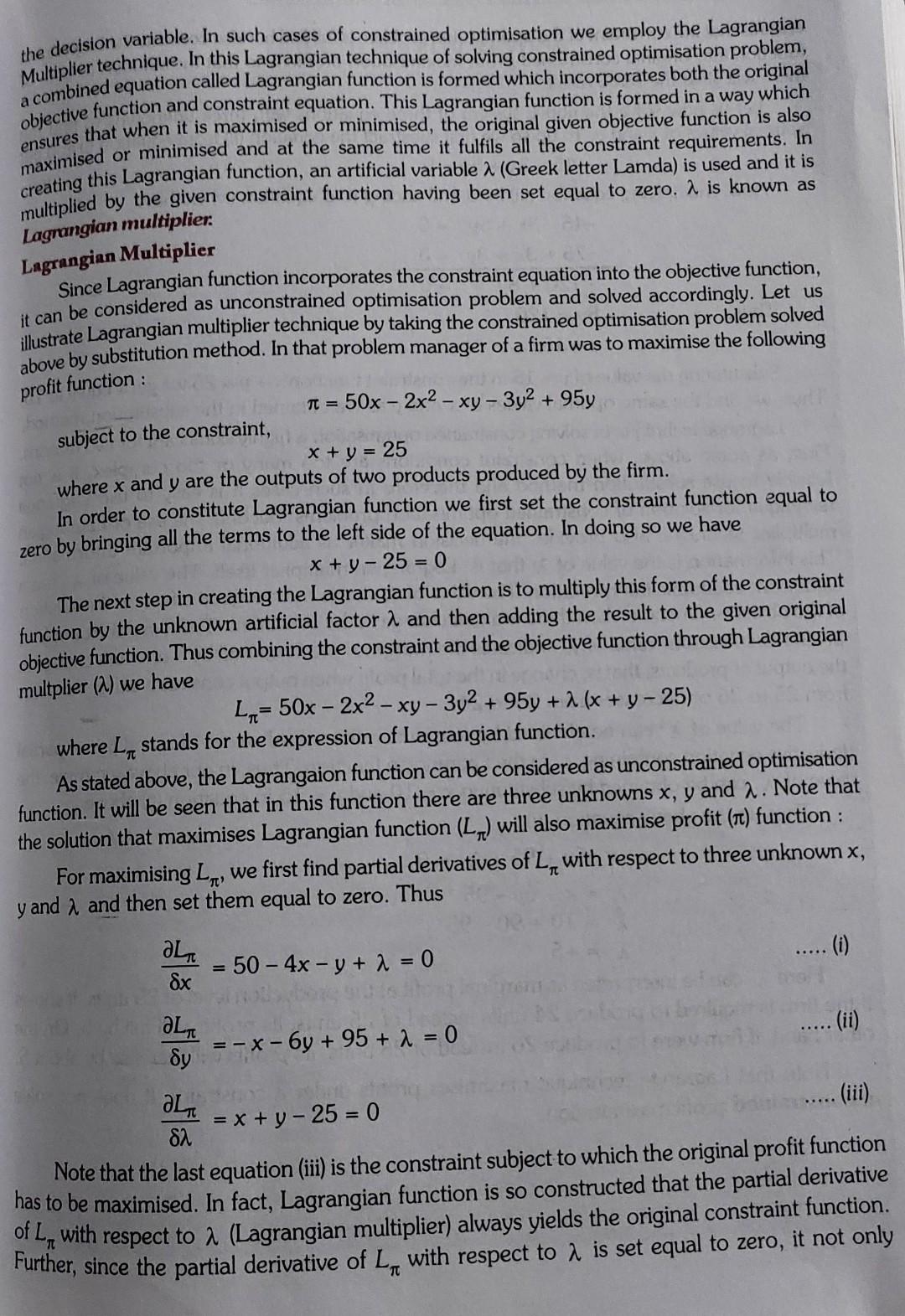 Solved a combined equation called Lagrangian function is | Chegg.com