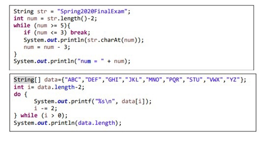 Solved Trace the following pieces of code and give their | Chegg.com