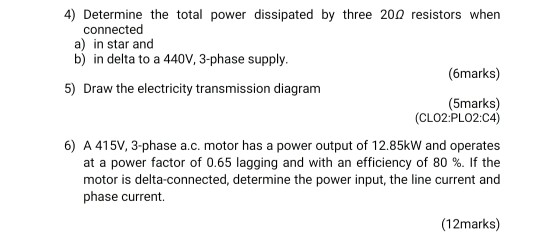 Solved 1 Three Loads Each Of Resistance 600 Are Connected