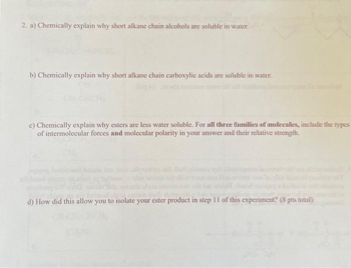 2. a) Chemically explain why short alkane chain | Chegg.com 2. a) Chemically explain why short alkane chain | Chegg.com