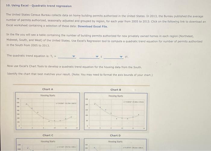 Solved 10. Using Excel-Quadratic trend regression The United | Chegg.com