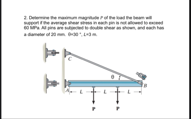 Solved The beam is supported by a pin at A and a short link | Chegg.com