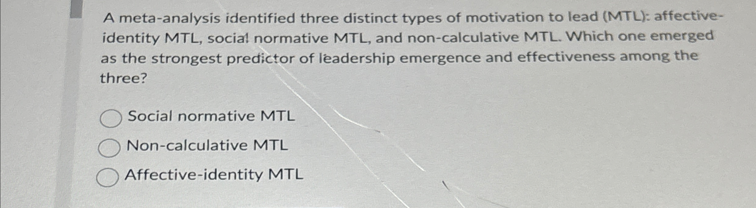 Solved A Meta Analysis Identified Three Distinct Types Of