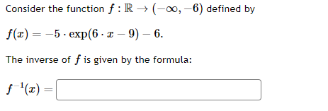 Solved Consider the function f:R→(-∞,-6) ﻿defined | Chegg.com