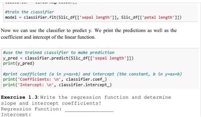Solved Lab 10 What is the meaning of Classifire.coef_ and | Chegg.com
