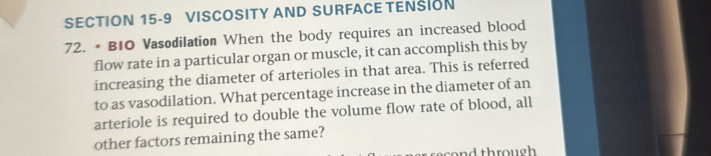 Solved SECTION 15-9 ﻿VISCOSITY AND SURFACE TENSION72. - ﻿BIO | Chegg.com