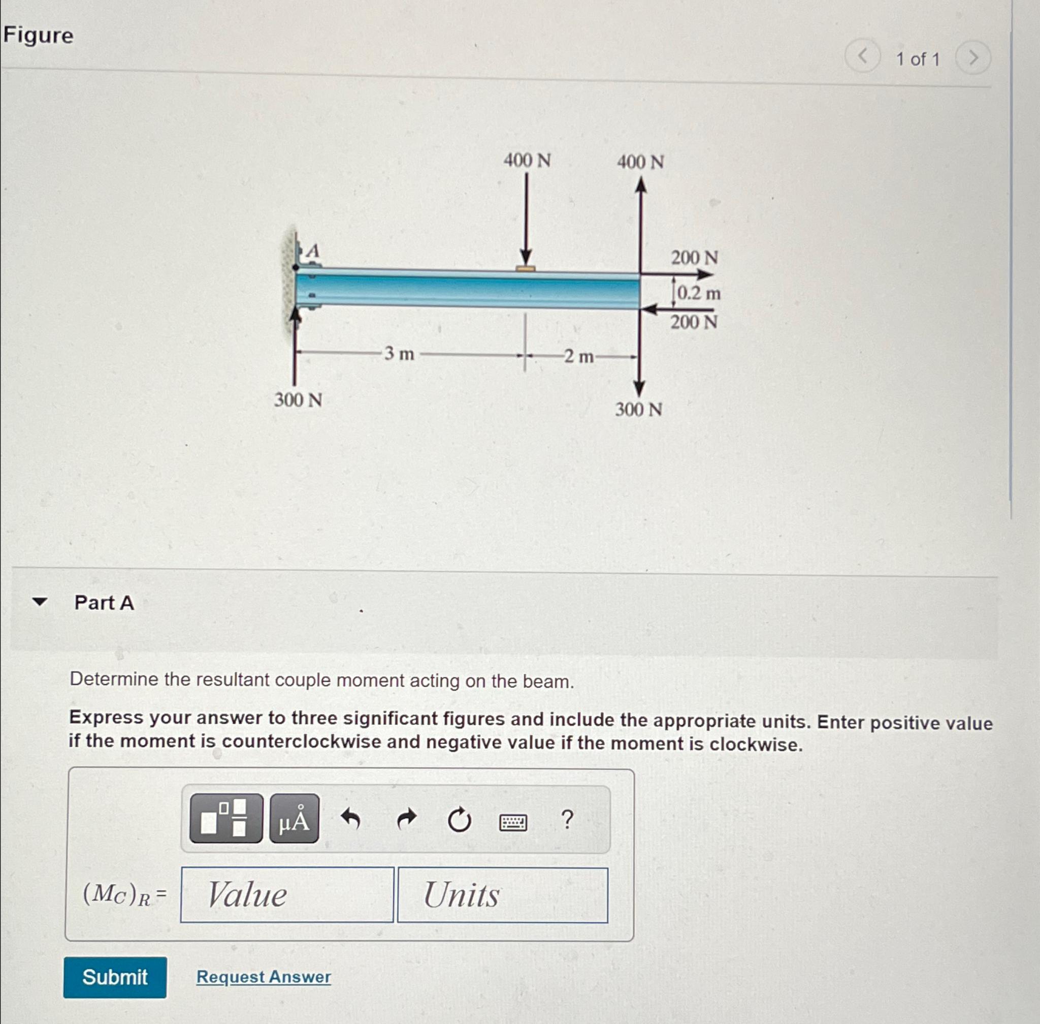 Solved Figure1 ﻿of 1Part ADetermine the resultant couple | Chegg.com