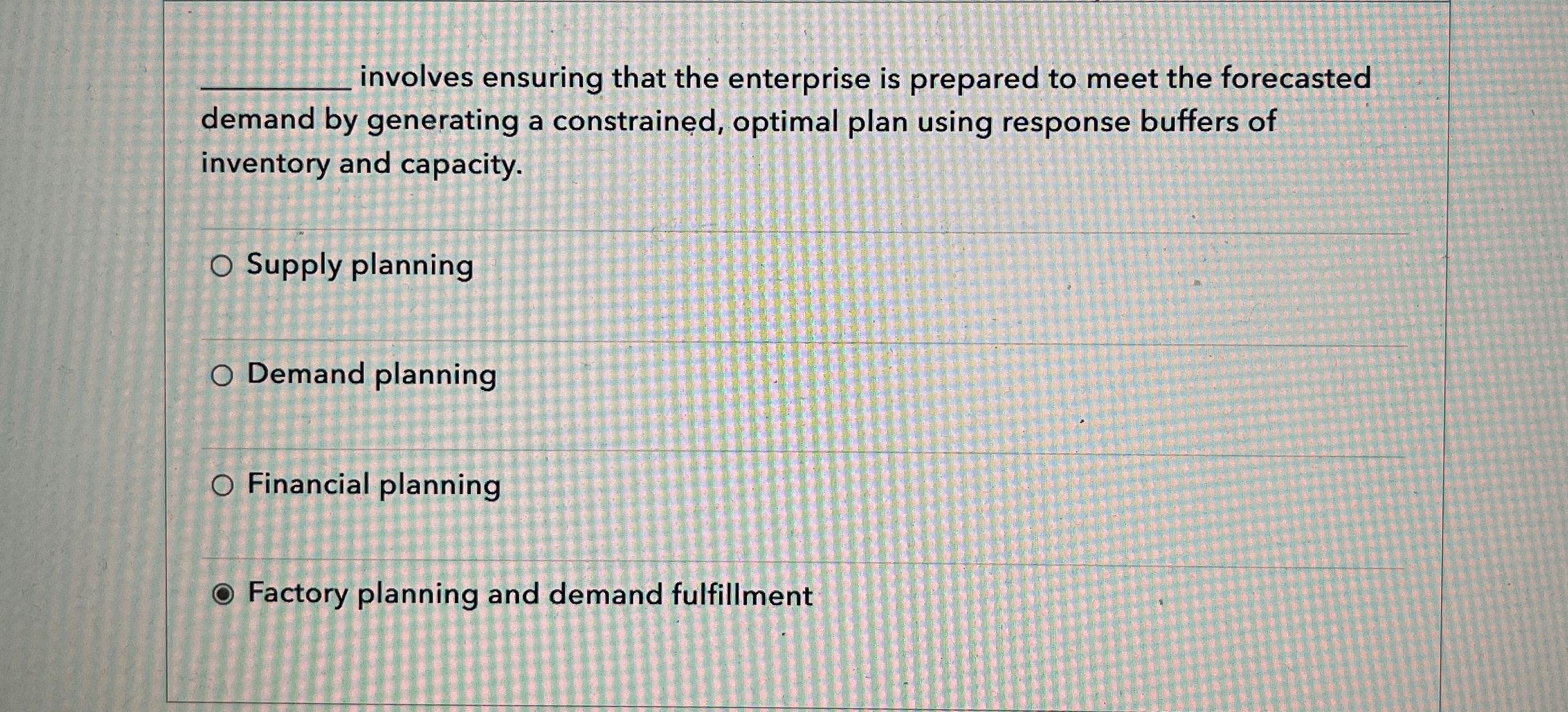 Solved involves ensuring that the enterprise is prepared to | Chegg.com