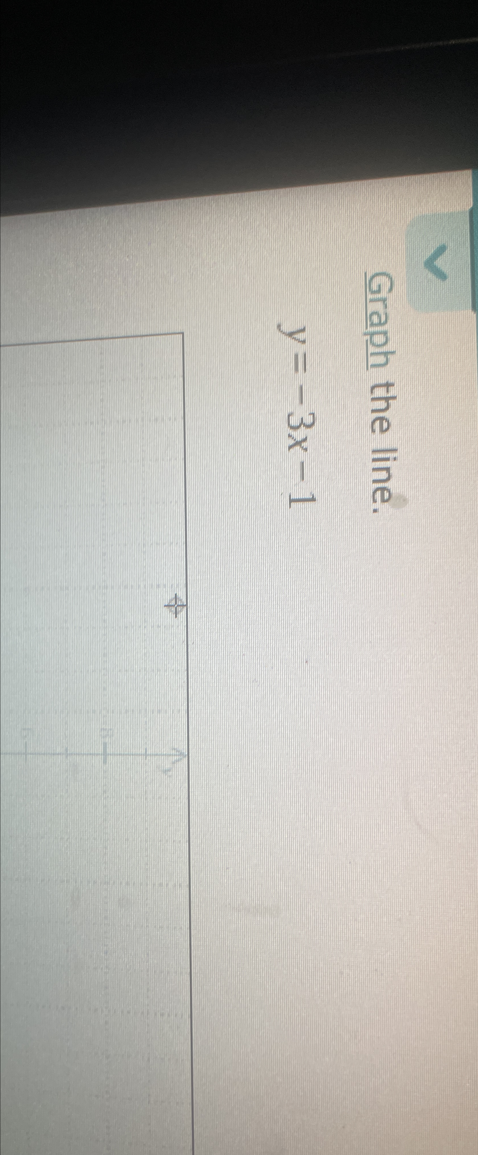 Solved Graph the line.y=-3x-1 | Chegg.com
