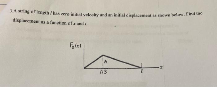 Solved 3.A string of length / has zero initial velocity and | Chegg.com