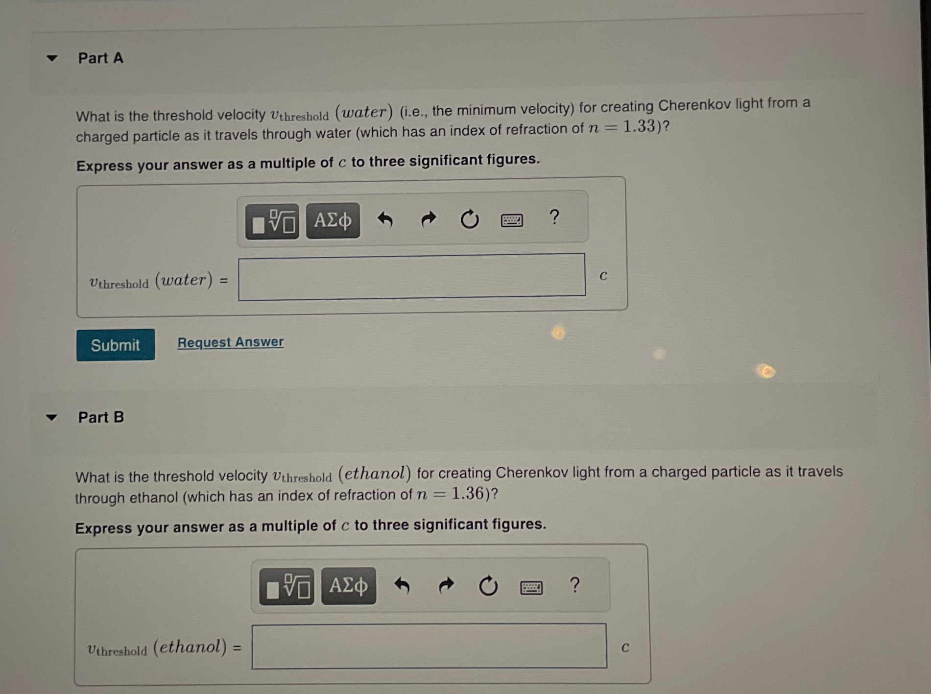 Solved Part AWhat is the threshold velocity | Chegg.com
