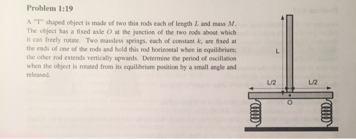 Solved Problem 1:19 A "T" shaped object is made of two thin | Chegg.com