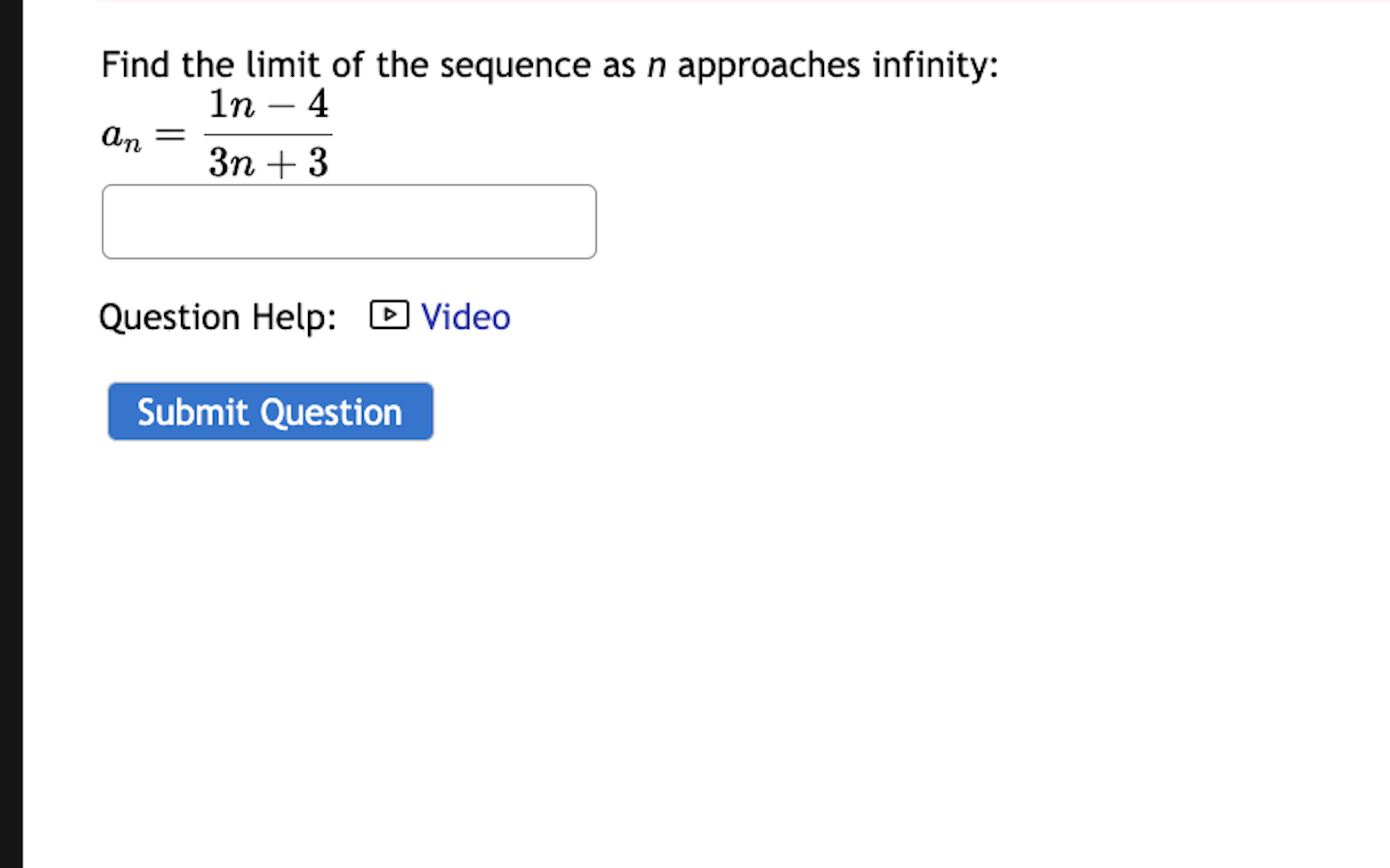 Solved Find the limit of the sequence as n ﻿approaches | Chegg.com