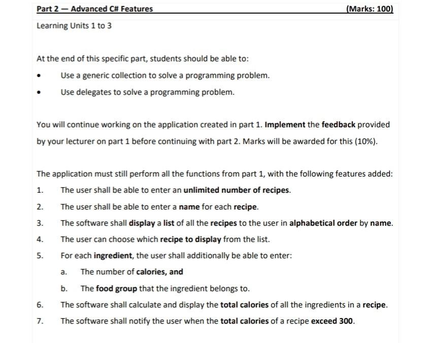Solved Part 1 - Object-Oriented Programming (Marks: 100) | Chegg.com