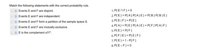 Solved Match the following statements with the correct | Chegg.com