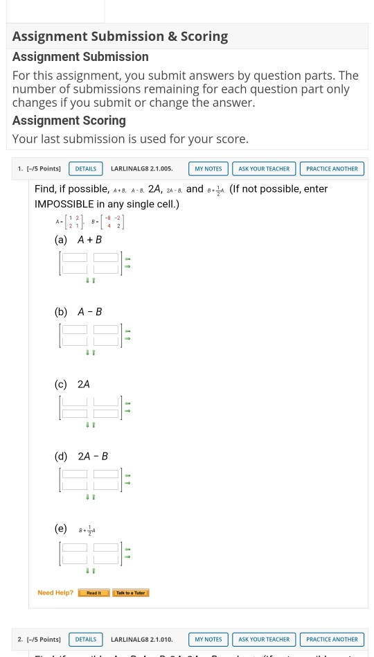 Solved Assignment Submission & Scoring Assignment Submission | Chegg.com
