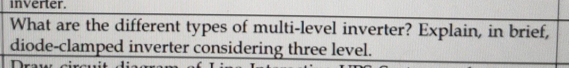Solved inverter. What are the different types of multi-level | Chegg.com