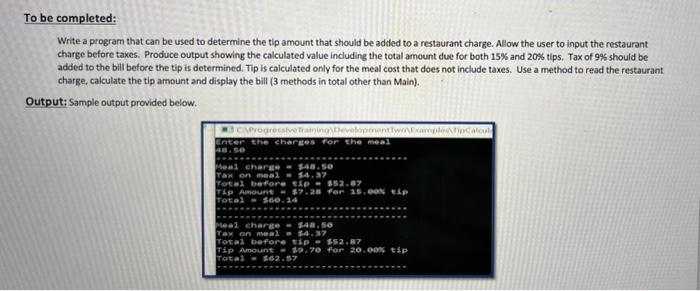 Solved please use c sharp and the output should be same as | Chegg.com