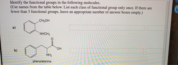Solved Identify the functional groups in the following | Chegg.com
