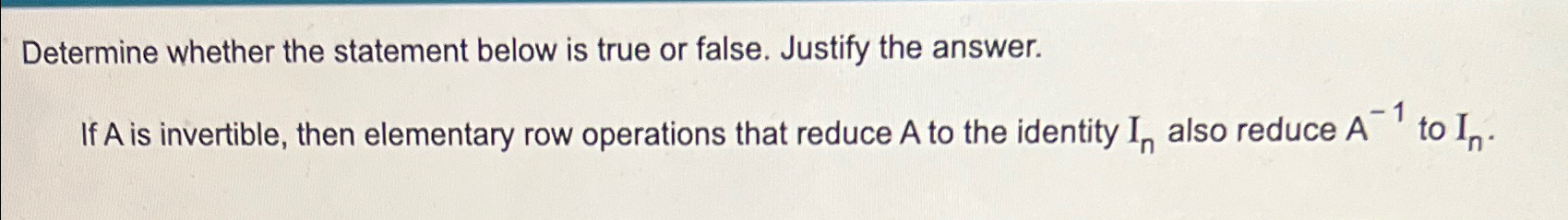 Solved Determine whether the statement below is true or | Chegg.com