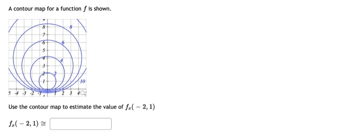 Solved A contour map for a function f is shown. 8 7 6 5 573 | Chegg.com