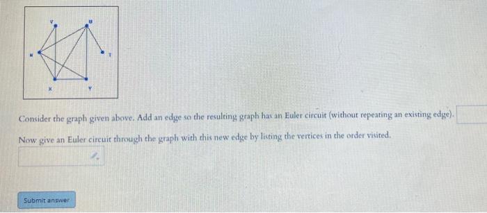 Solved Consider the graph given above. Add an edge so the | Chegg.com