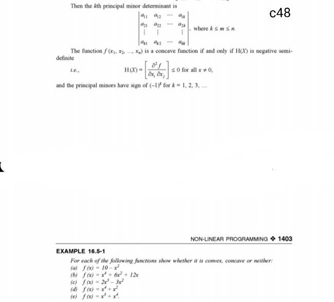 Solved Then the kth principal minor determinant is c48 421 | Chegg.com
