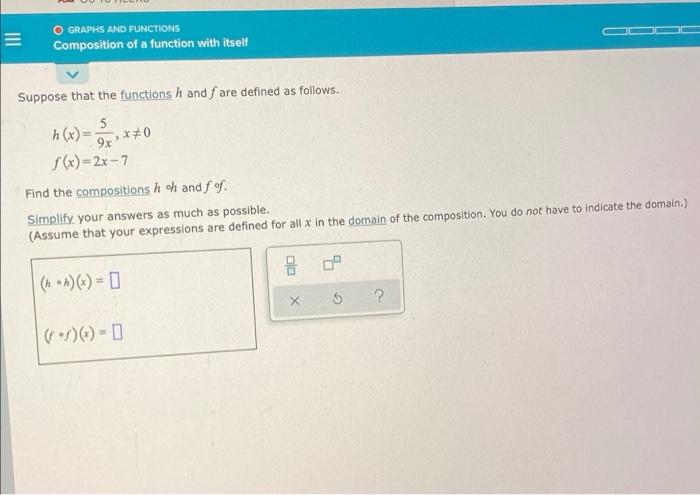 Solved O GRAPHS AND FUNCTIONS Composition of a function with | Chegg.com