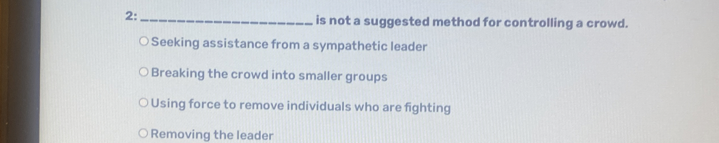 Solved 2 ﻿s not a suggested method for controlling a | Chegg.com