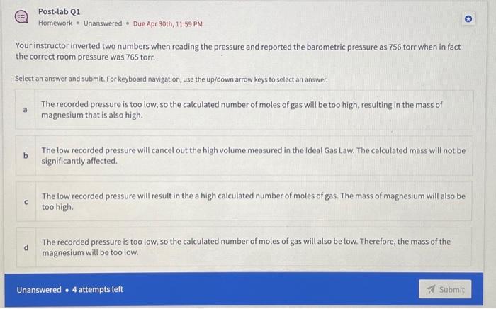 Solved (1) Homework * Unanswered - Due Apr 30th, 11:59 PM | Chegg.com