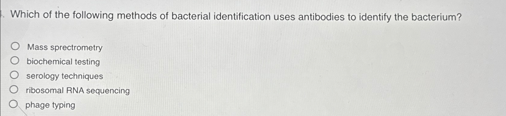 Solved Which of the following methods of bacterial | Chegg.com