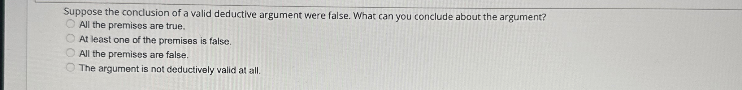 Solved Suppose the conclusion of a valid deductive argument | Chegg.com