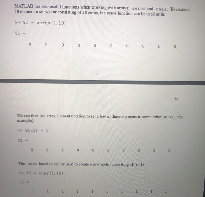 Solved MATLAB has two useful functions when working with | Chegg.com