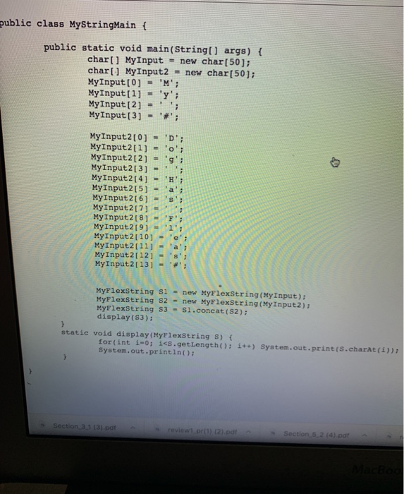 Solved public class MyStringMain { public static | Chegg.com