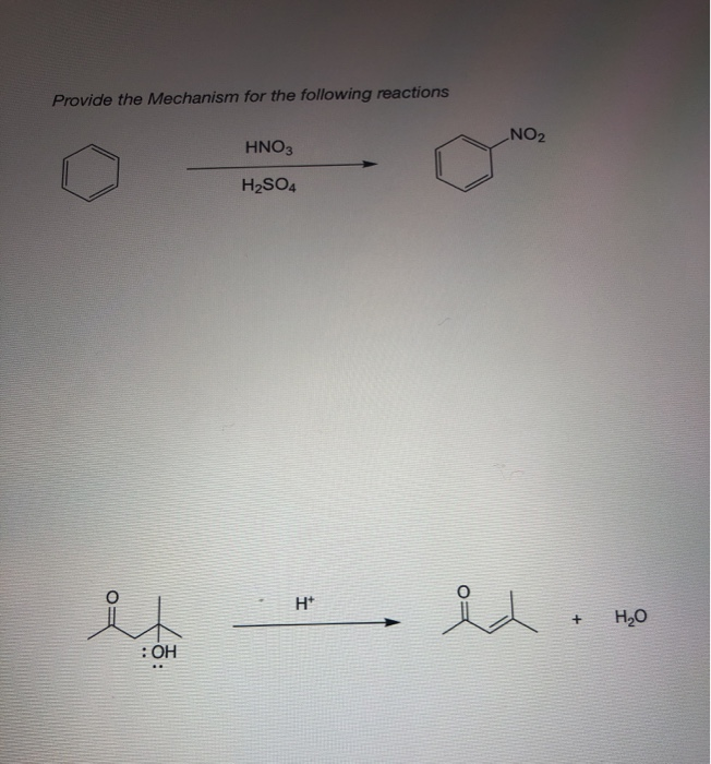 Solved Provide the Mechanism for the following reactions NO2 | Chegg.com