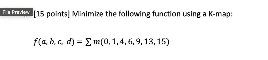 Solved File Preview[15 ﻿points] ﻿Minimize the following | Chegg.com