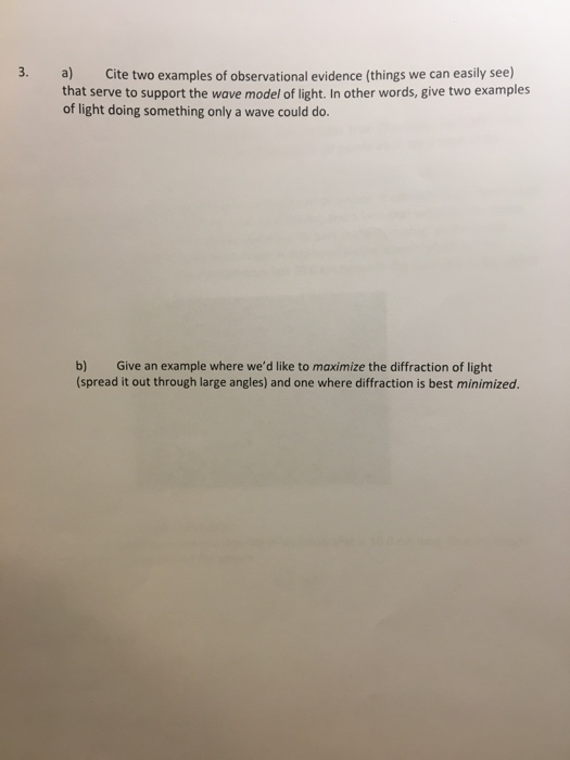 Solved 3. a) Cite two examples of observational evidence | Chegg.com
