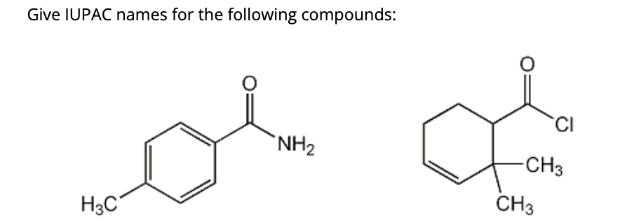 Solved Give IUPAC names for the following compounds: | Chegg.com