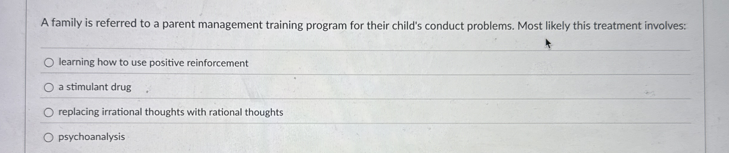 Solved A family is referred to a parent management training | Chegg.com