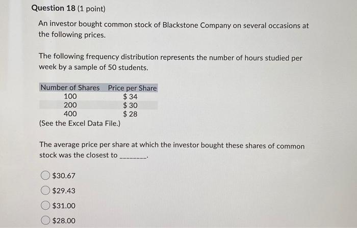 Solved Question 5 (1 point) Saved The following data | Chegg.com